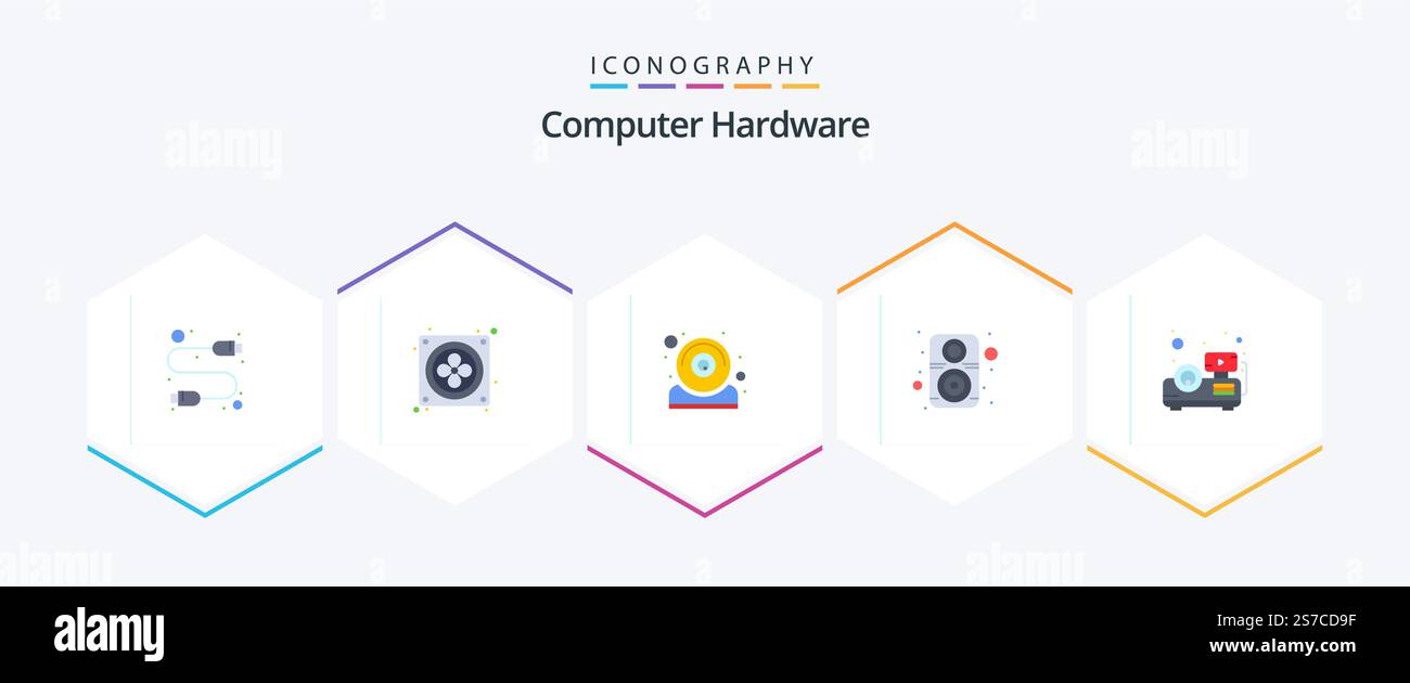 Computer Hardware 25 Flat icon pack including projector. beamer. hardware. speaker. hardware ...