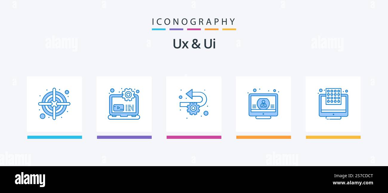 Ux And Ui Blue 5 Icon Pack Including dpi. tick. agile. screen. check ...
