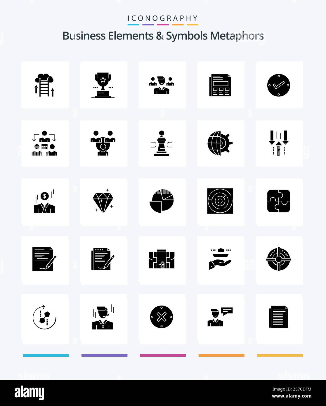 Creative Business Elements And Symbols Metaphors 25 Glyph Solid Black ...
