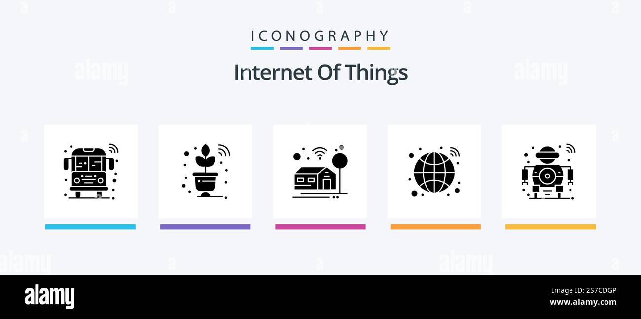 Internet Of Things Glyph 5 Icon Pack Including scanning. future. home ...