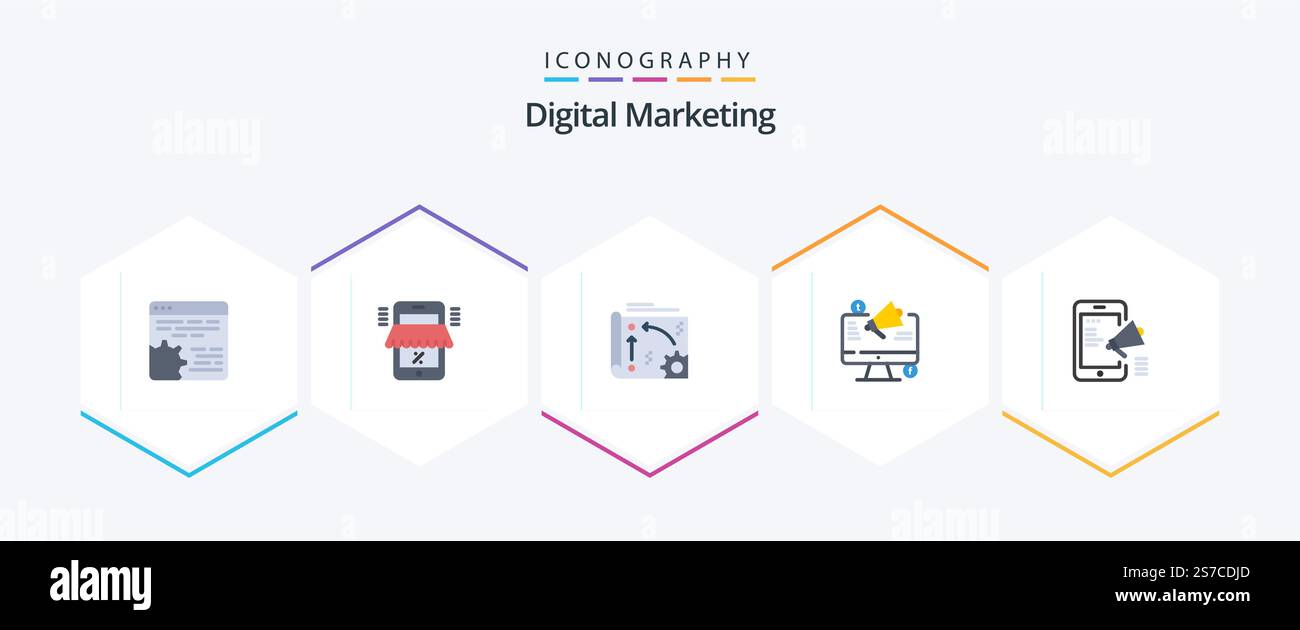 Digital Marketing 25 Flat icon pack including announcement. marketing ...