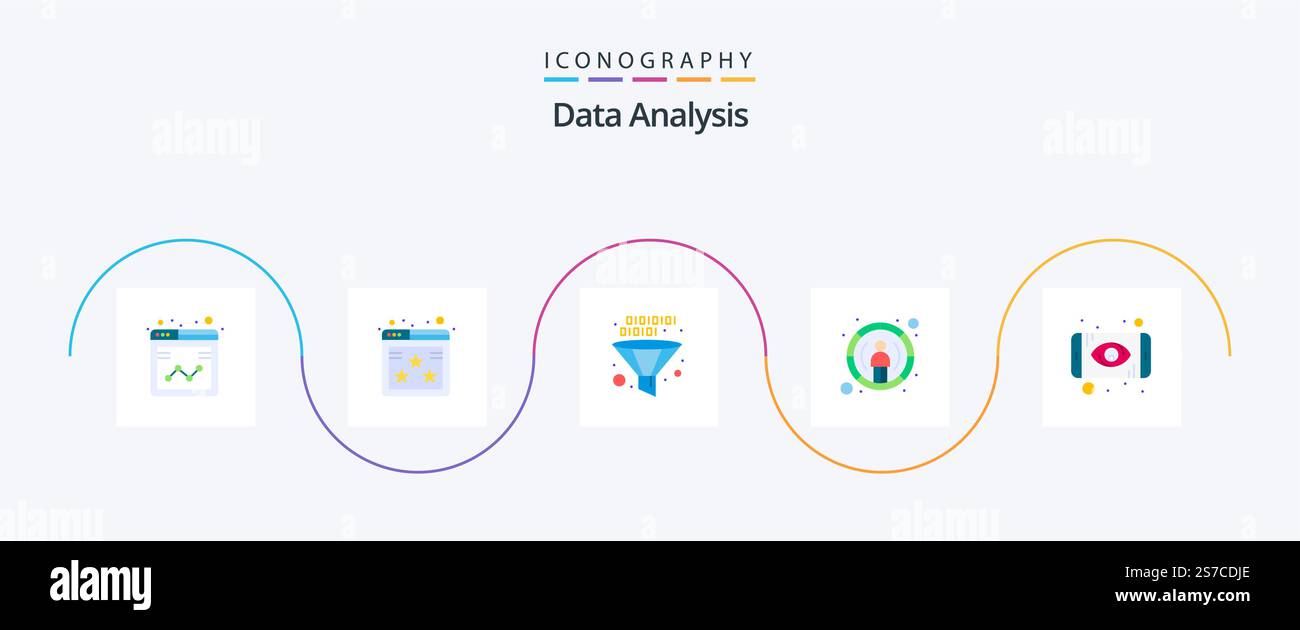 Data Analysis Flat 5 Icon Pack Including user. report. rating star ...