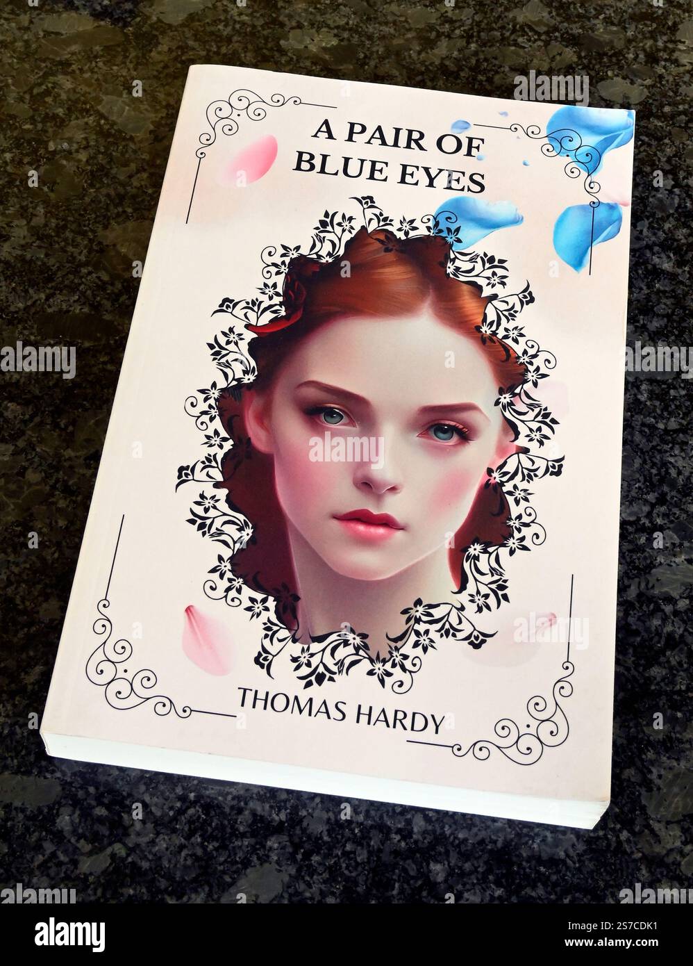 Book cover "A Pair of Blue Eyes" by Thomas Hardy Stock Photo - Alamy