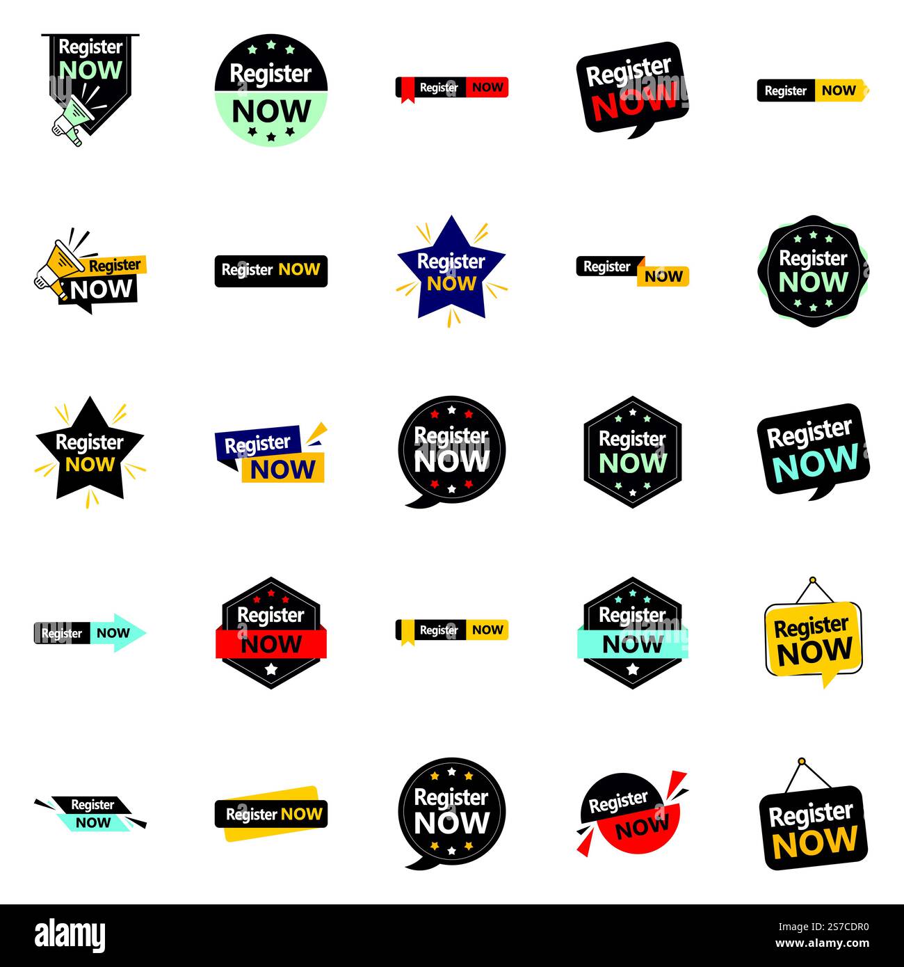 25 Professional Typographic Banners to Encourage registration Stock ...