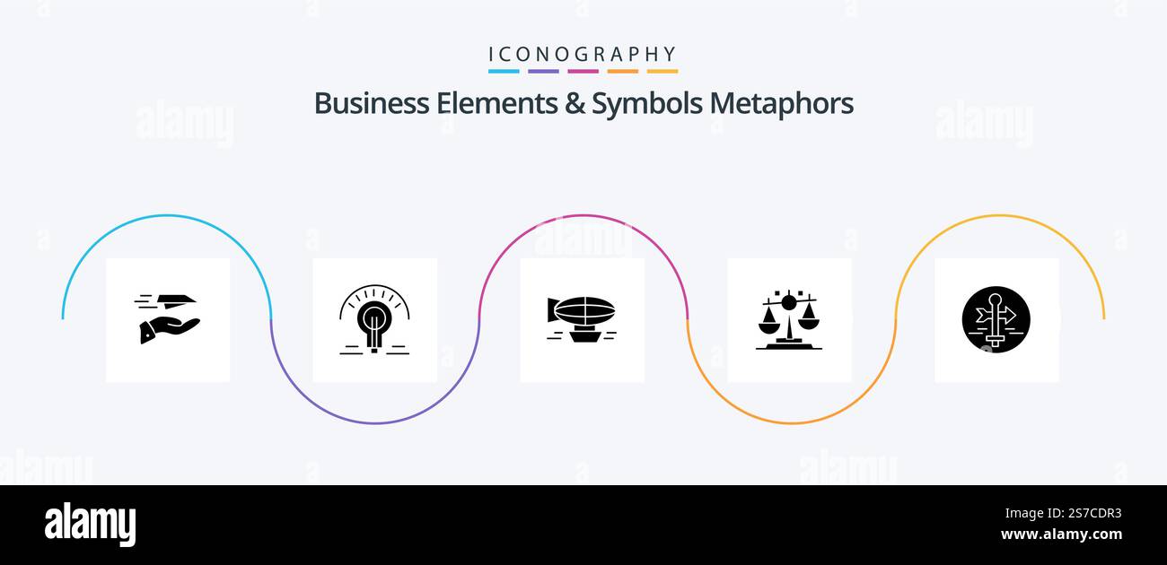 Business Elements And Symbols Metaphors Glyph 5 Icon Pack Including ...