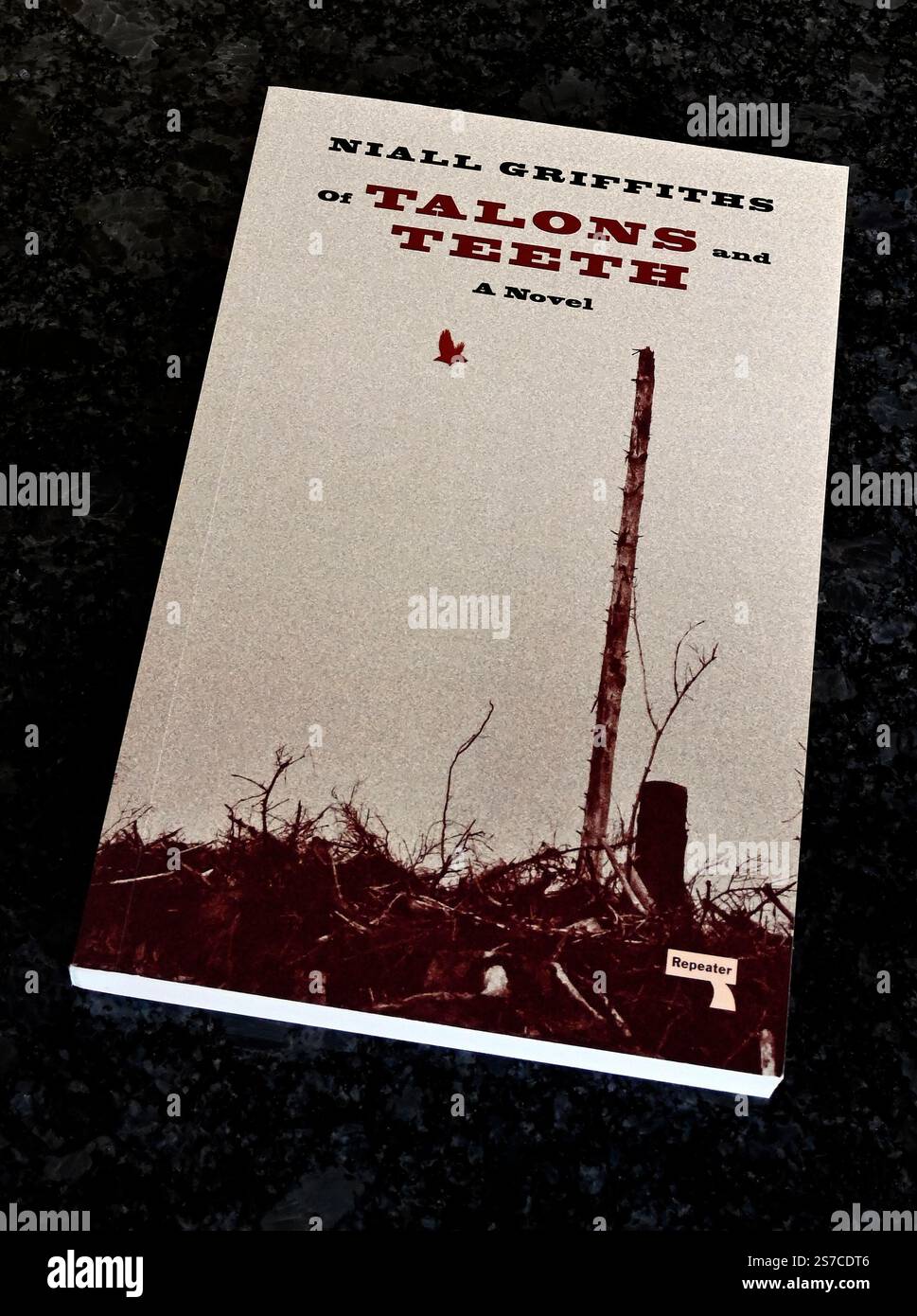 Book cover."Of Talons and Teeth" by Niall Griffiths Stock Photo - Alamy