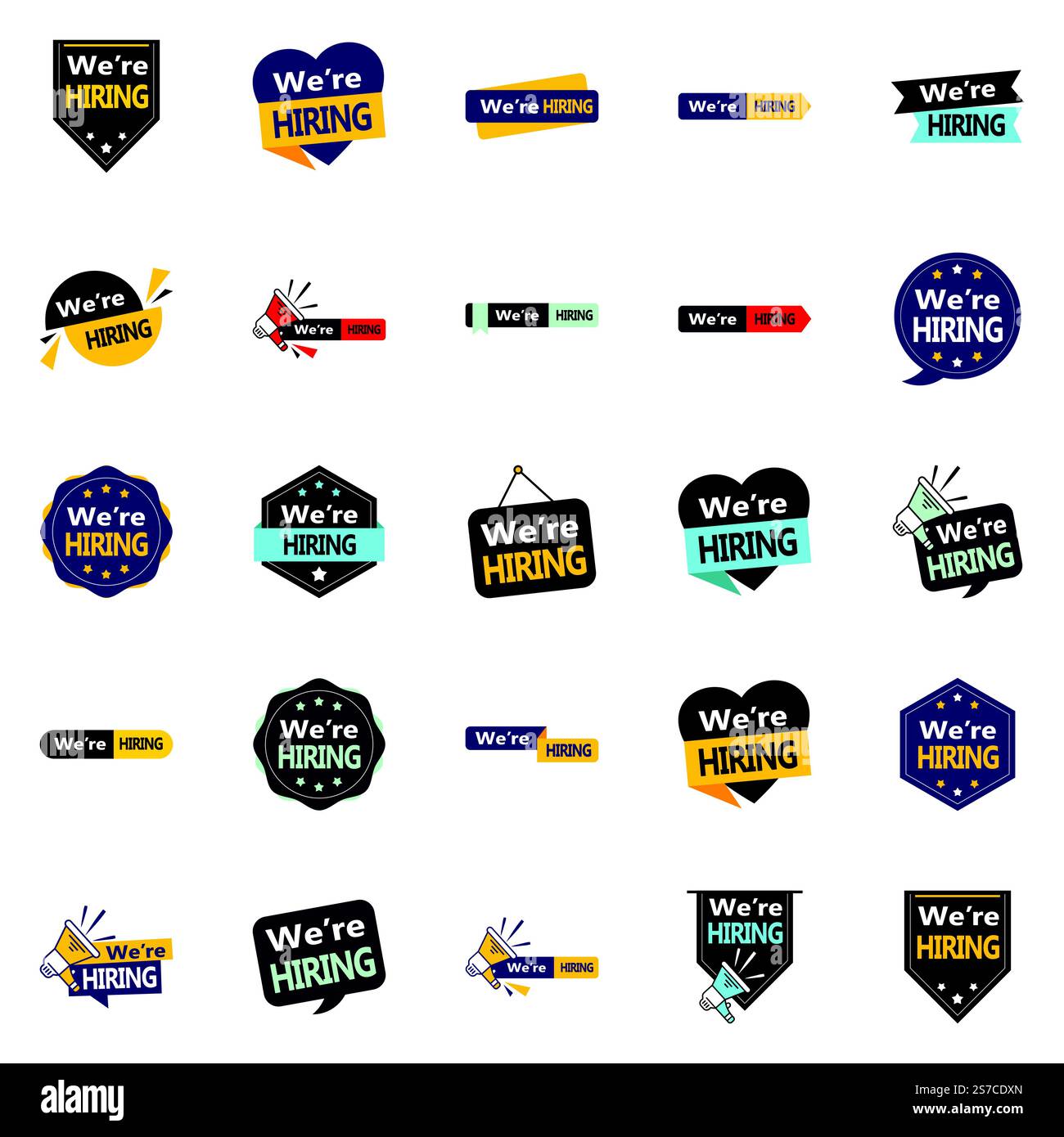 Attract Top Talent with These 25 Professional We’re Hiring Vector ...