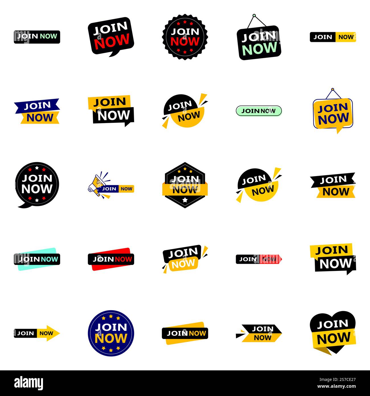 Join Now 25 Unique Typographic Designs to stand out and drive sign ups Stock Vector Image & Art ...