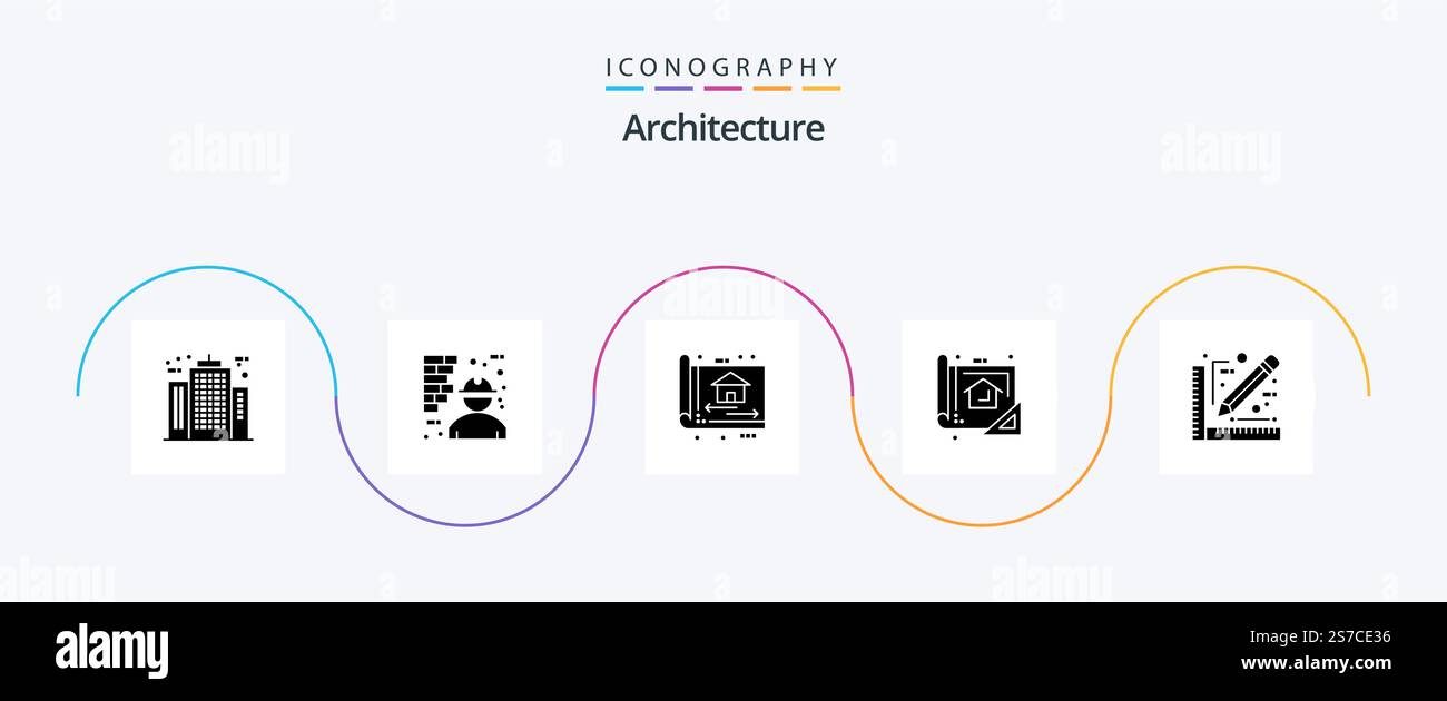 Architecture Glyph 5 Icon Pack Including design. plan. man. design ...