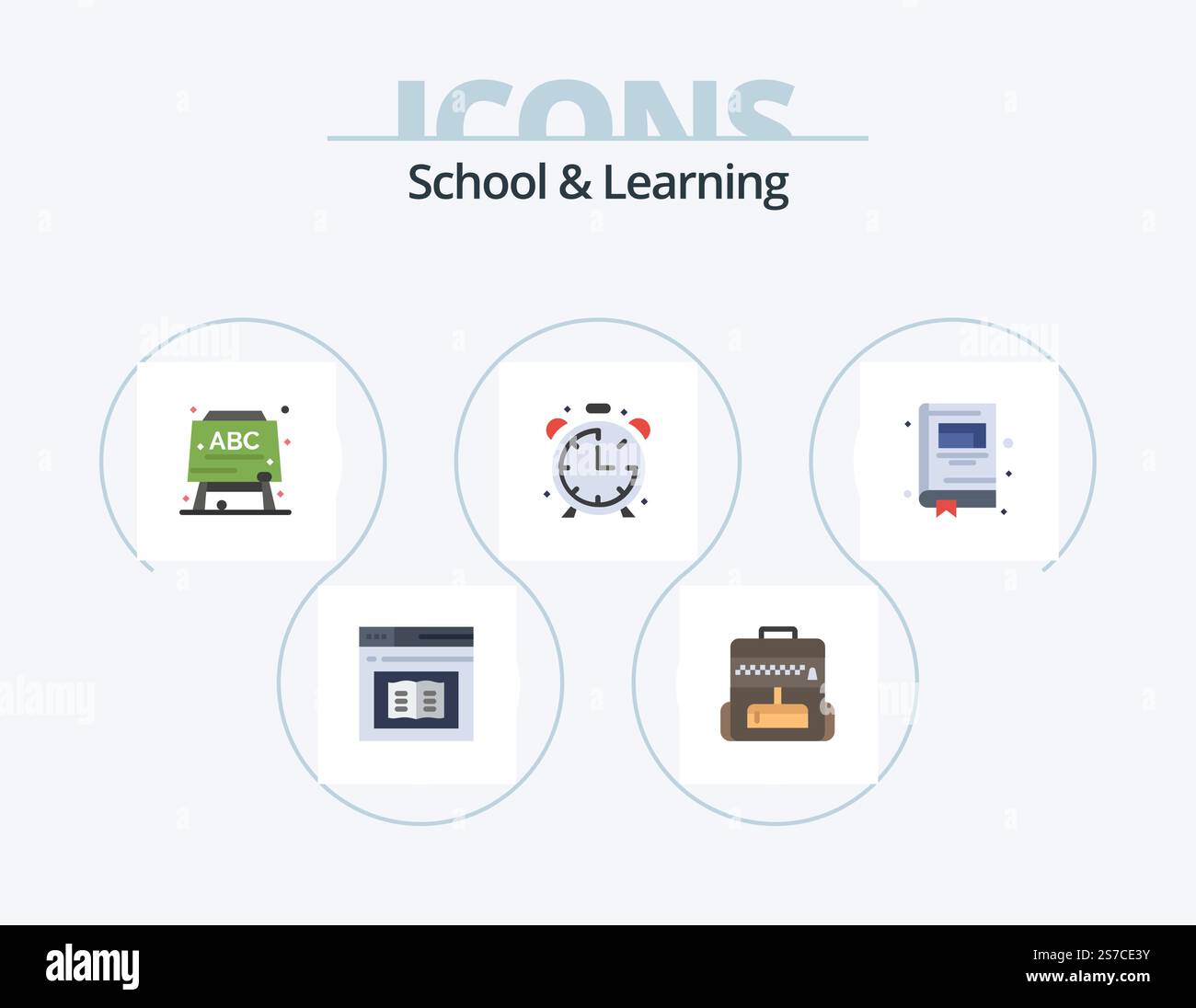 School And Learning Flat Icon Pack 5 Icon Design. notepad. education ...
