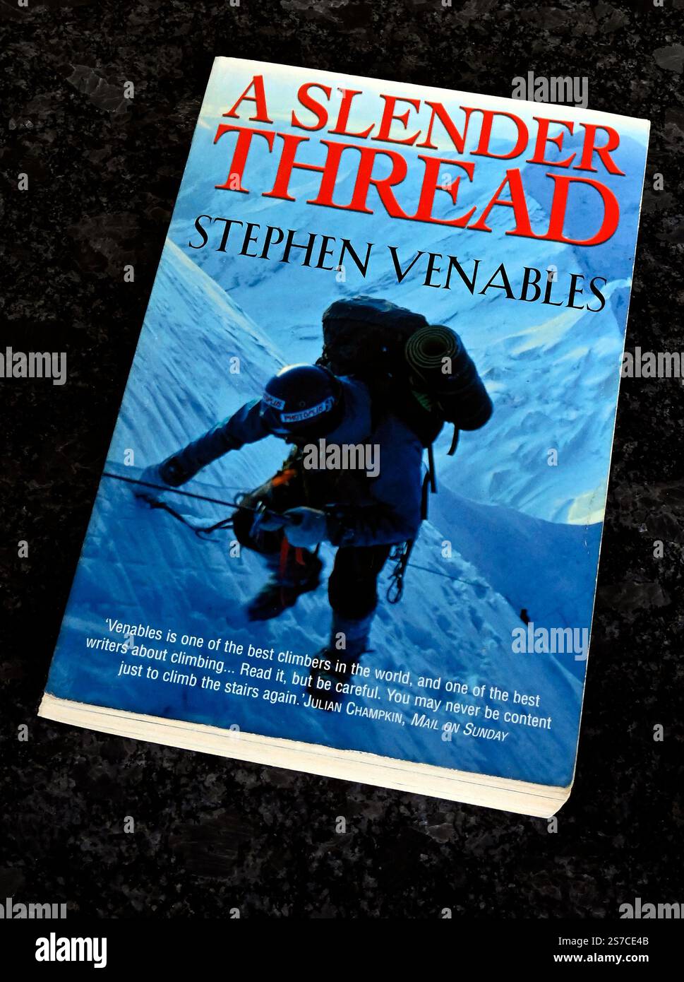 Book cover "A Slender Thread" by Stephen Venables Stock Photo - Alamy