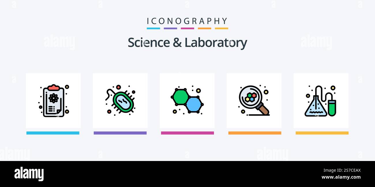 Science Line Filled 5 Icon Pack Including science. gear. test. cog ...