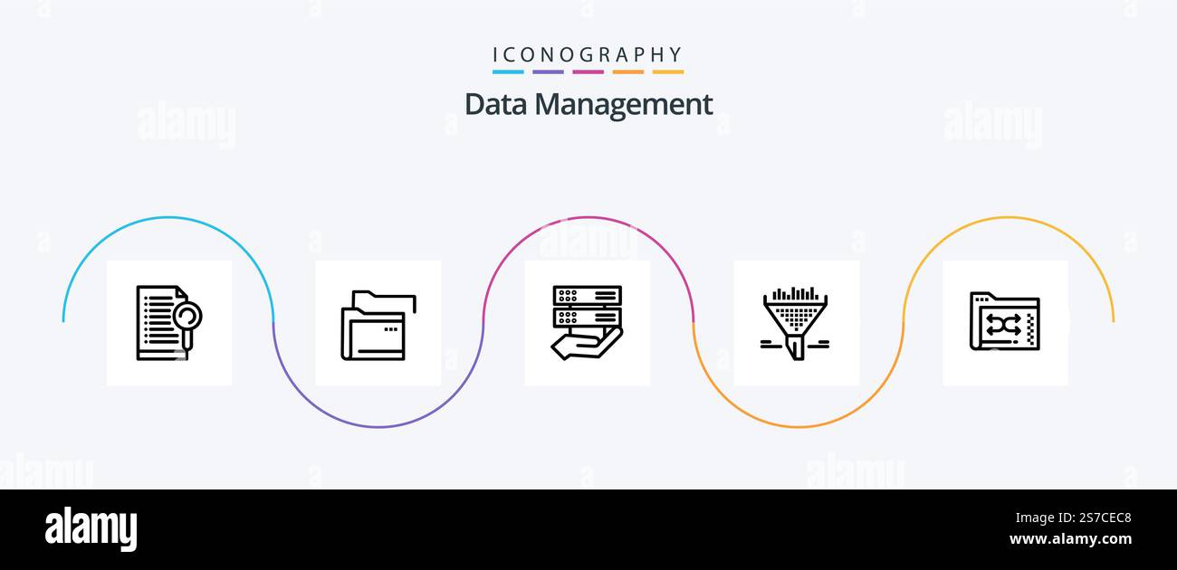 Data Management Line 5 Icon Pack Including data . server . control ...