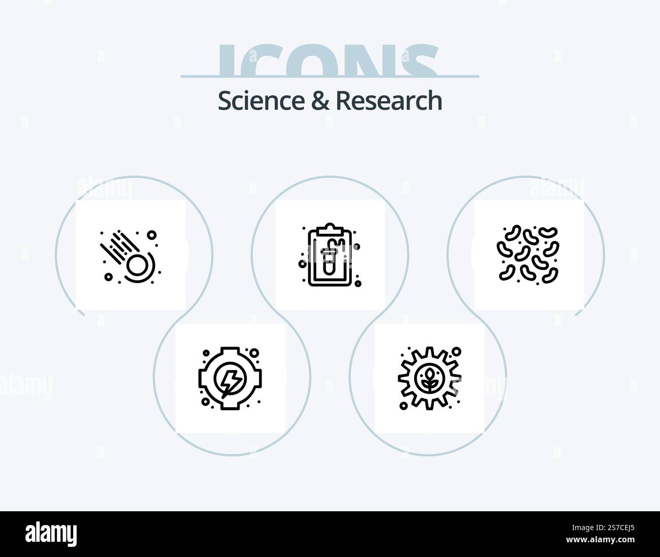 Science Line Icon Pack 5 Icon Design. lab. document. blub. clipboard ...