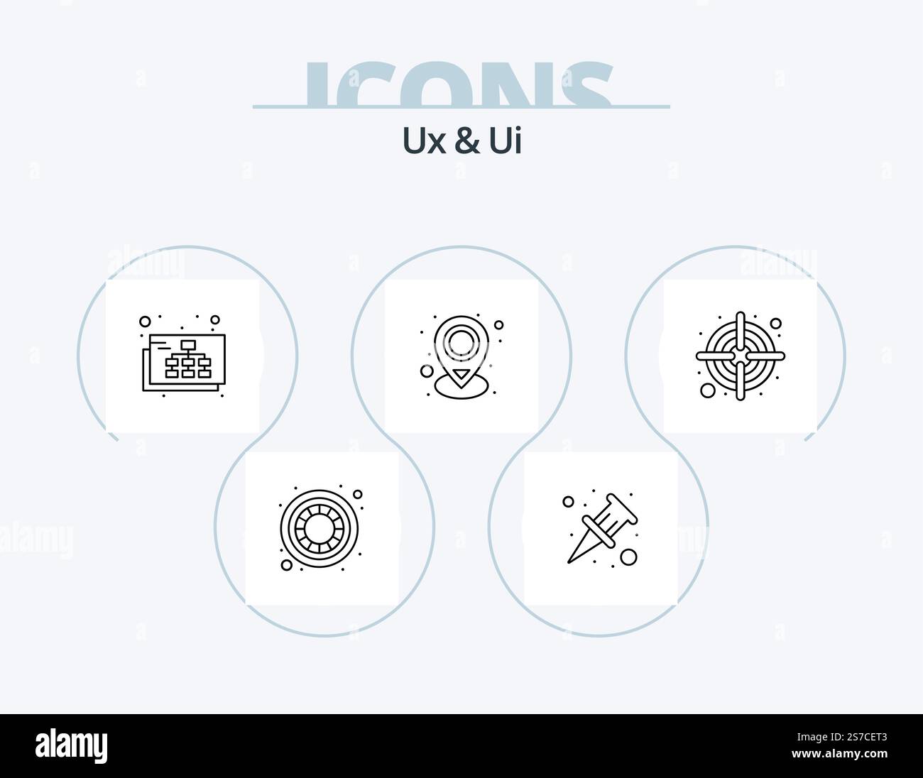 Ux And Ui Line Icon Pack 5 Icon Design. development. star. darts ...