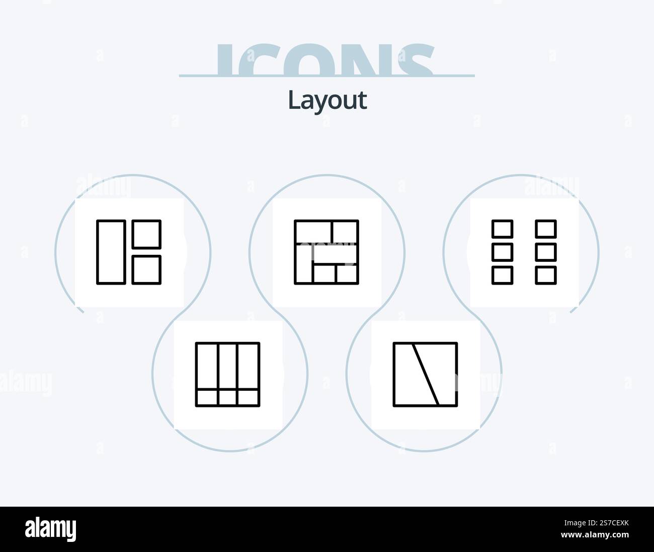 Layout Line Icon Pack 5 Icon Design. . . interface. layout. image Stock ...