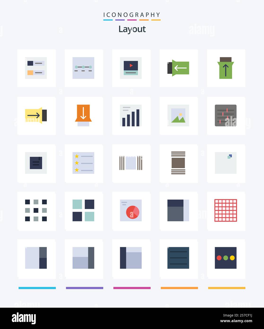 Creative Layout 25 Flat icon pack Such As control. layout. wireframe ...