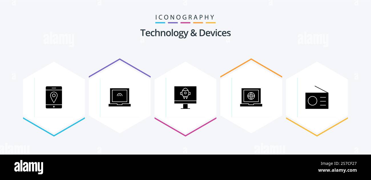 Devices 25 Glyph icon pack including . . globe. technology. gadgets ...