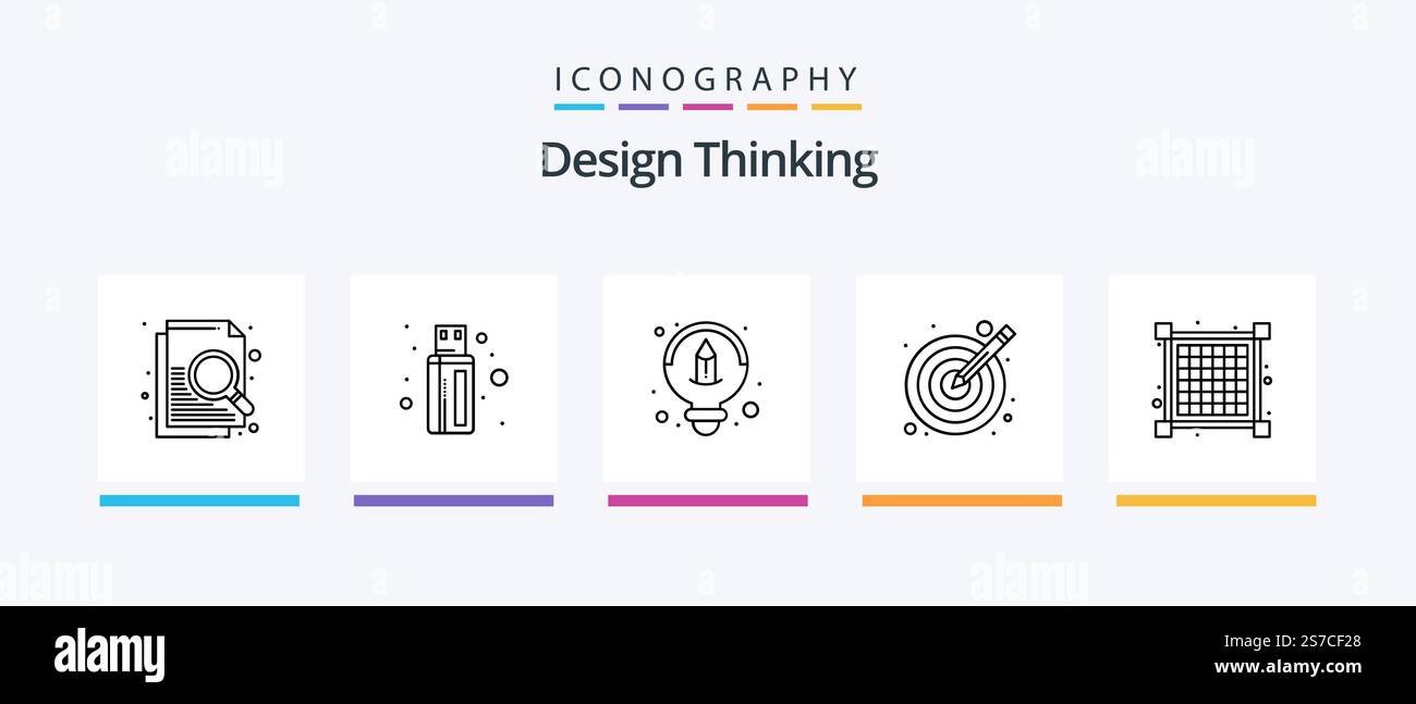 Design Thinking Line 5 Icon Pack Including corel. cdr file. brush ...