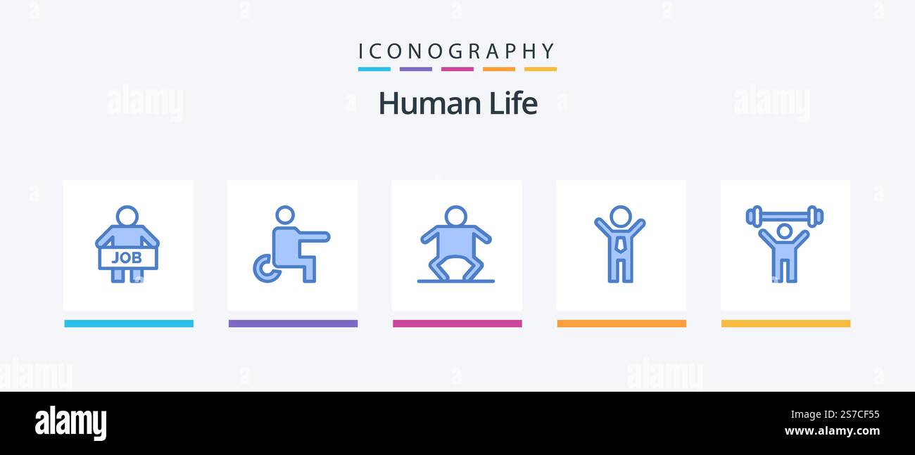 Human Blue 5 Icon Pack Including gym. winner. wheelchair. success ...