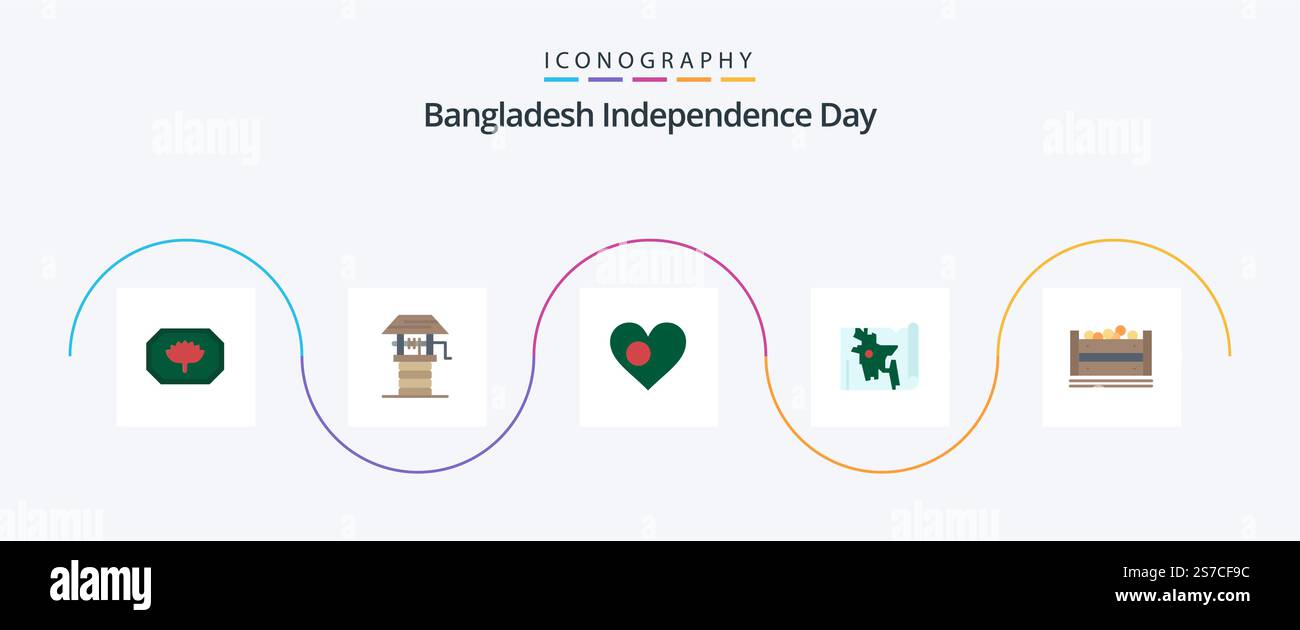 Bangladesh Independence Day Flat 5 Icon Pack Including food. bangla ...