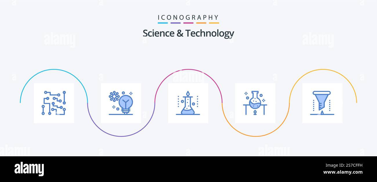 Science And Technology Blue 5 Icon Pack Including chemical laboratory ...