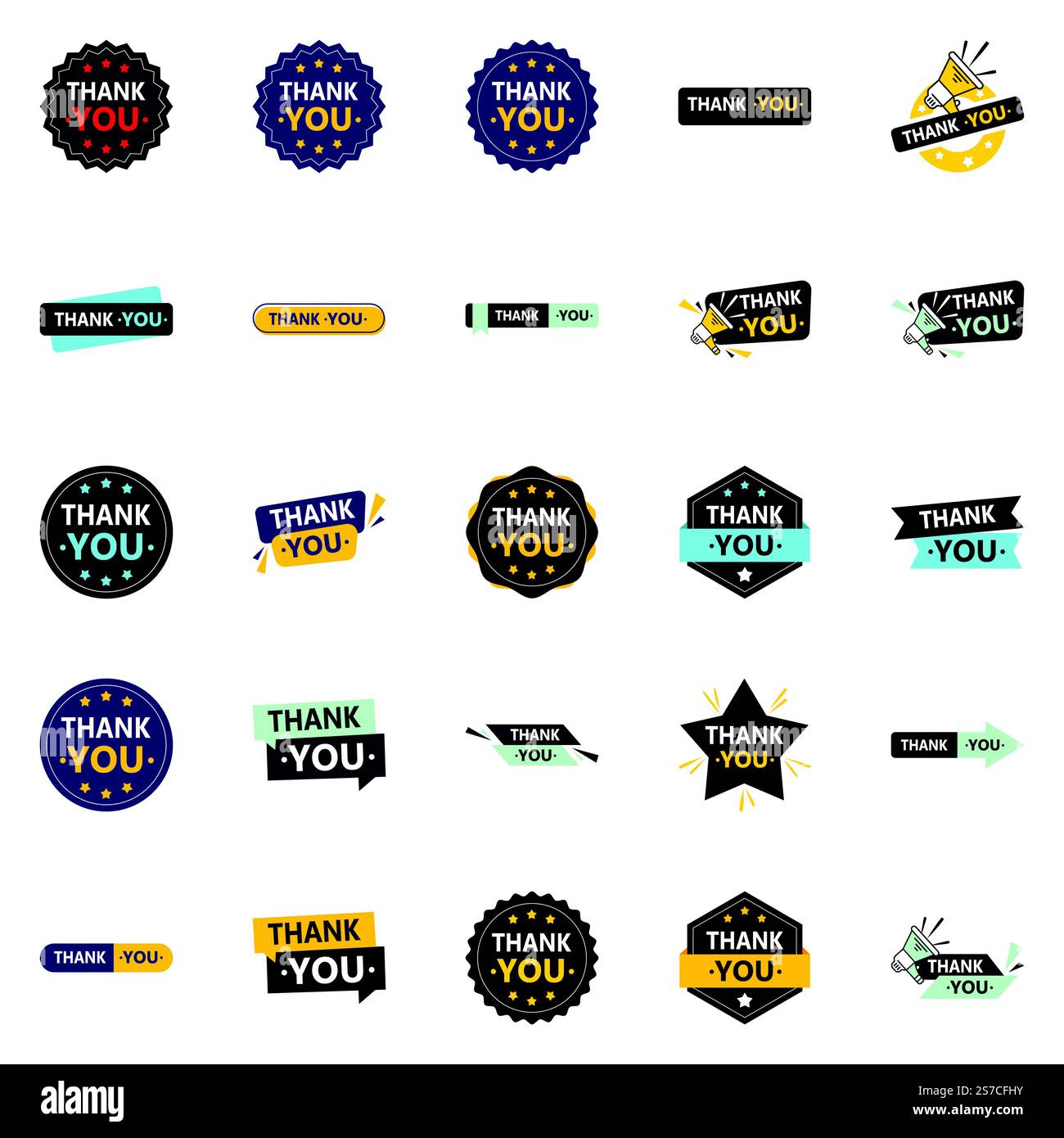 Thank You 25 Fresh Vector Elements to Show Your Appreciation Stock ...
