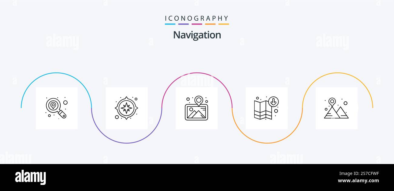 Navigation Line 5 Icon Pack Including map. camping. location ...