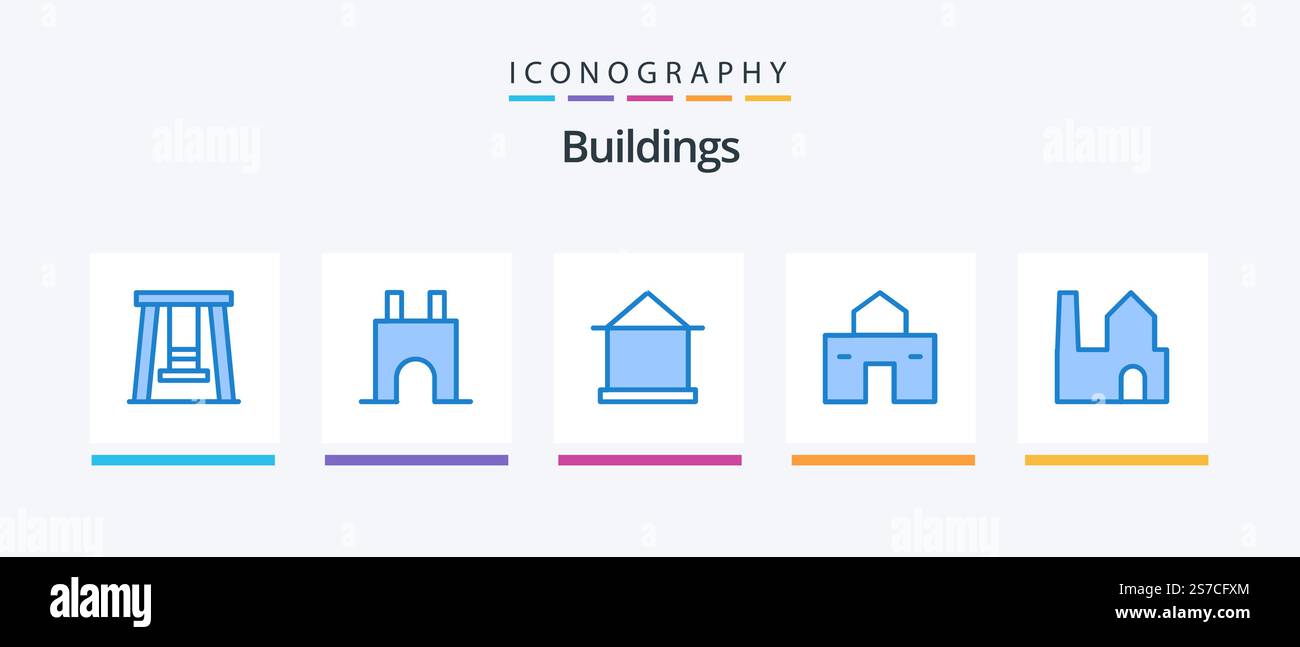 Buildings Blue 5 Icon Pack Including . industrial plant. building ...