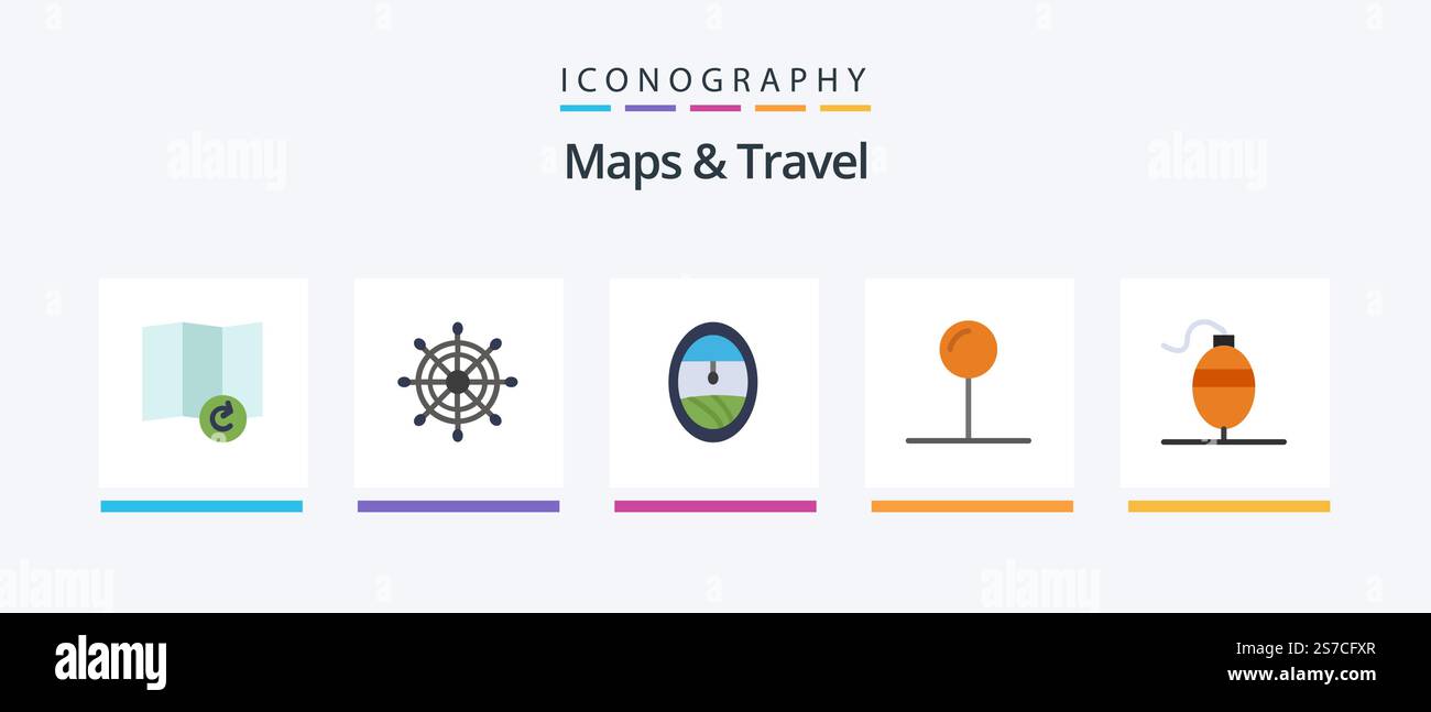 Maps and Travel Flat 5 Icon Pack Including . coordinate. fish. Creative ...