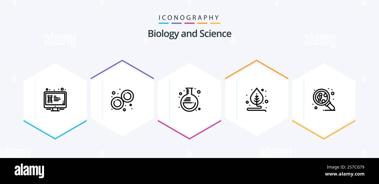 Biology 25 Line icon pack including molecule. plant. mitosis ...