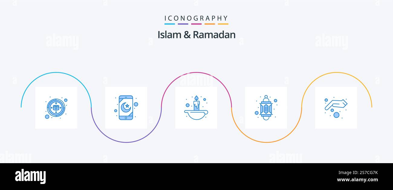 Islam And Ramadan Blue 5 Icon Pack Including islam. charity. islam ...