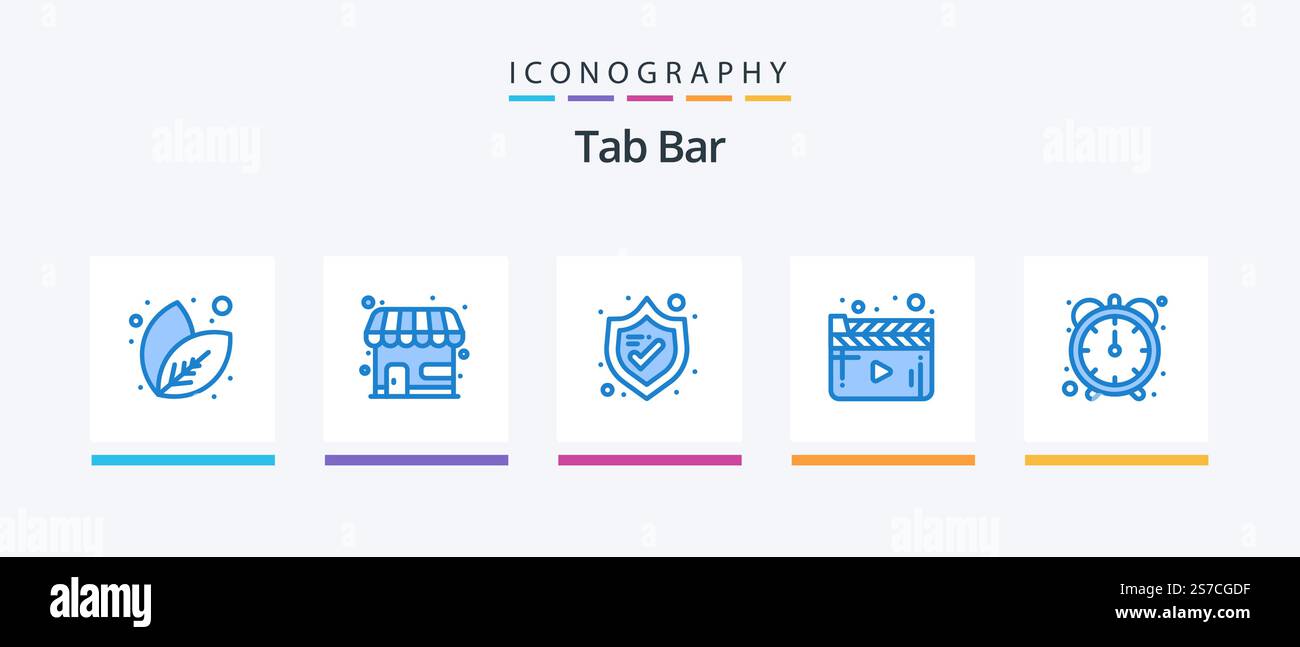 Tab Bar Blue 5 Icon Pack Including . productivity. security. efficiency ...