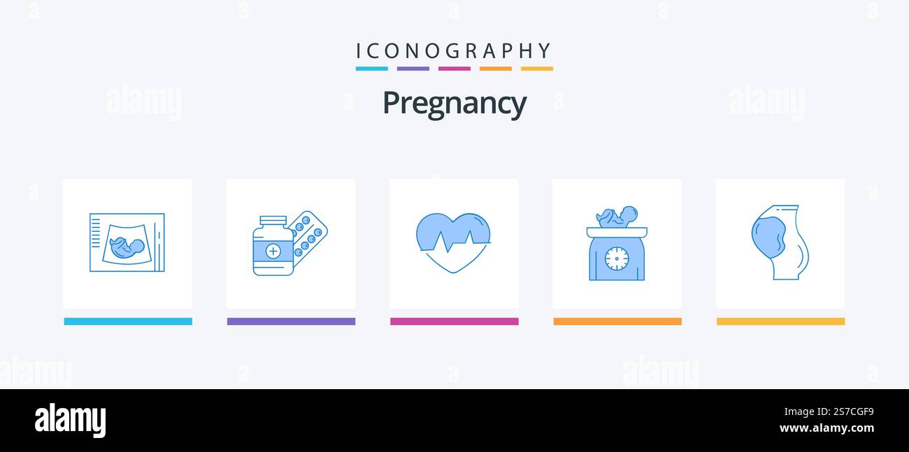 Pregnancy Blue 5 Icon Pack Including baby. beat. drugs. pulse. heart ...