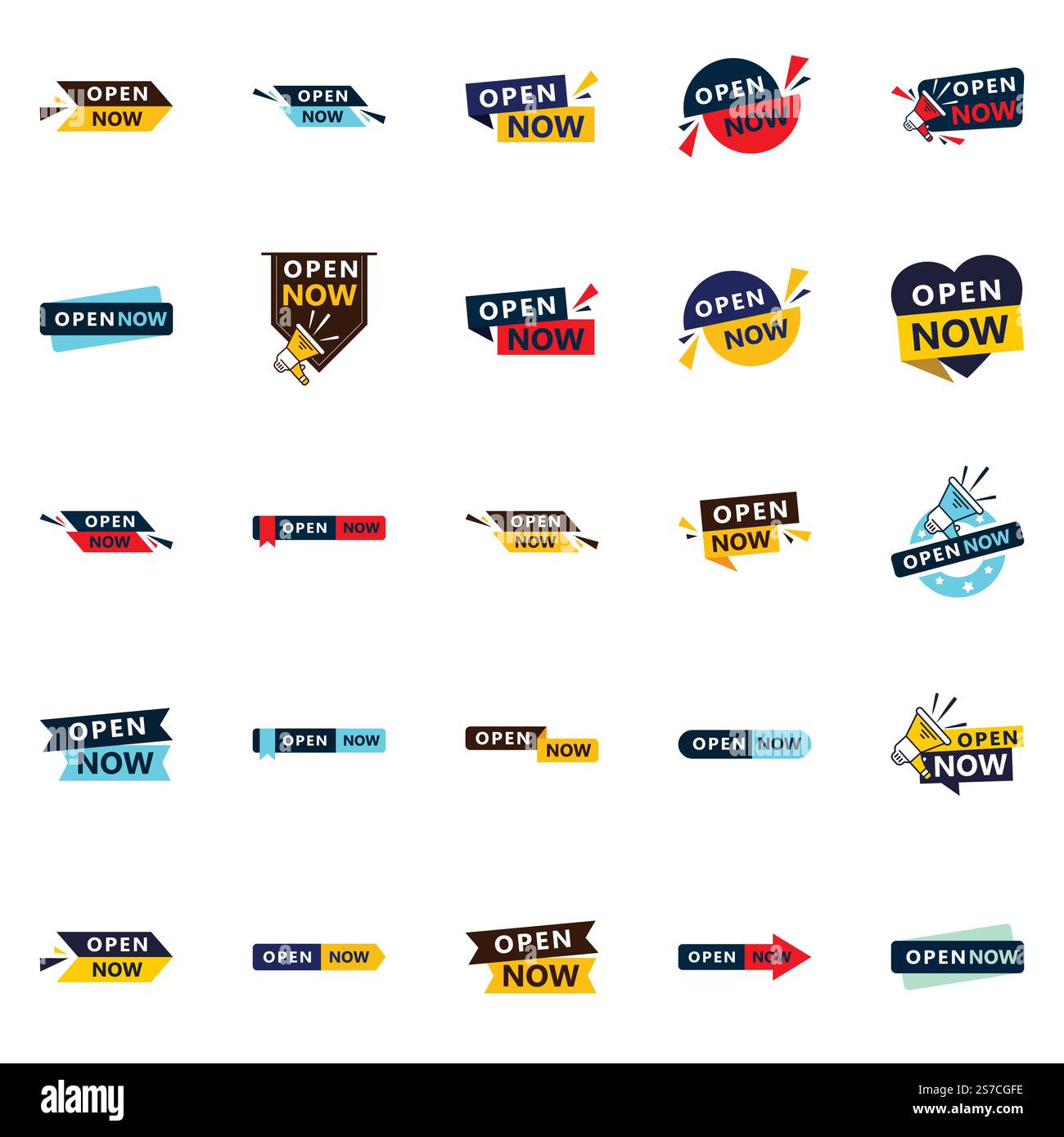 Open Now Sign Pack 25 Customizable Designs Stock Vector Image & Art - Alamy