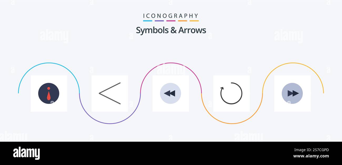 Symbols and Arrows Flat 5 Icon Pack Including . rewind. next. circle ...