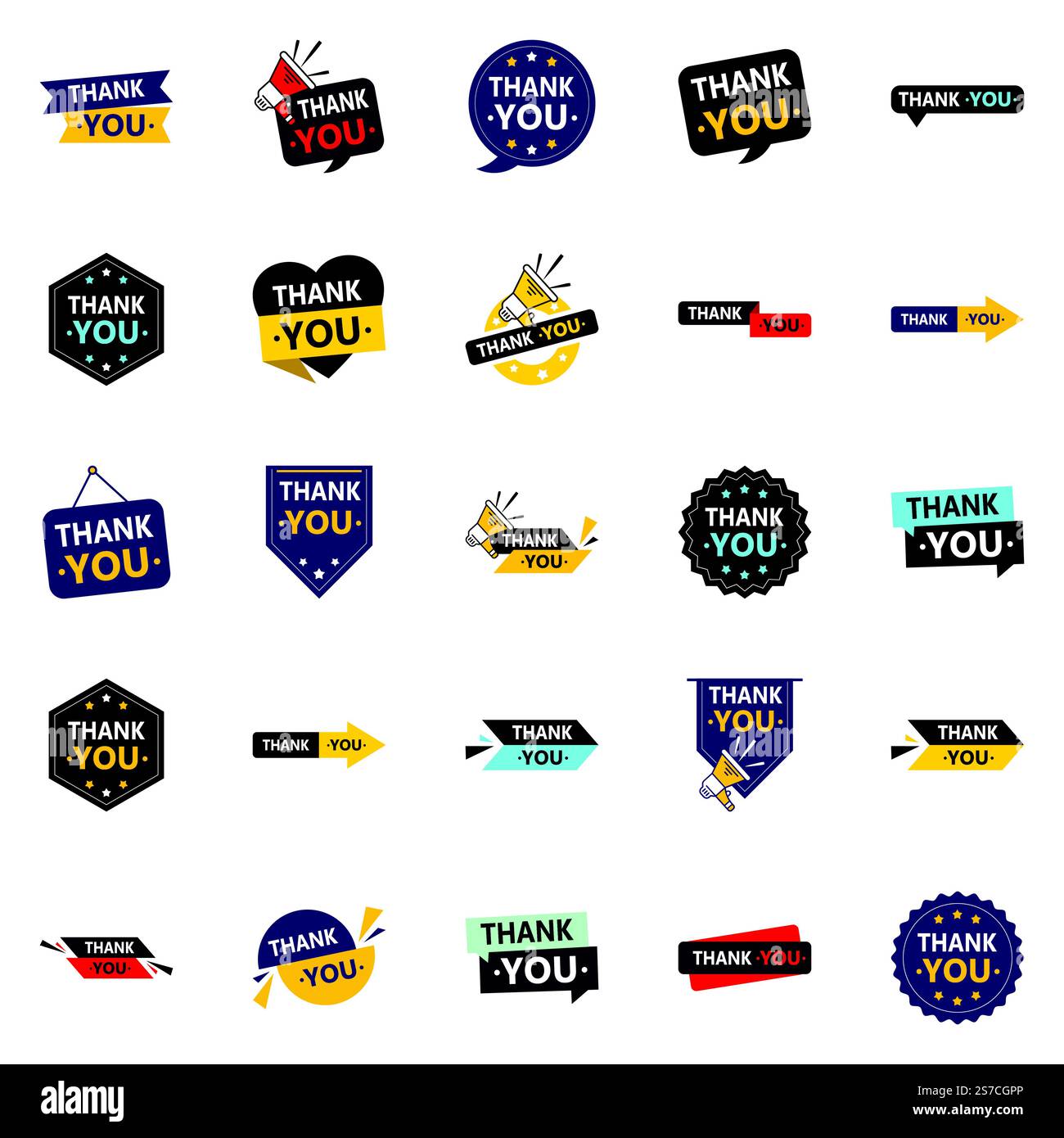 25 Eye catching Vector Icons for Thank You Messages Stock Vector Image ...