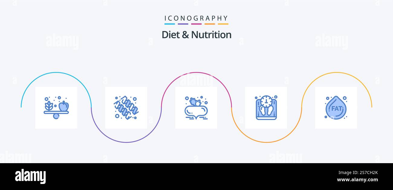 Diet And Nutrition Blue 5 Icon Pack Including droop. scale. beet with ...