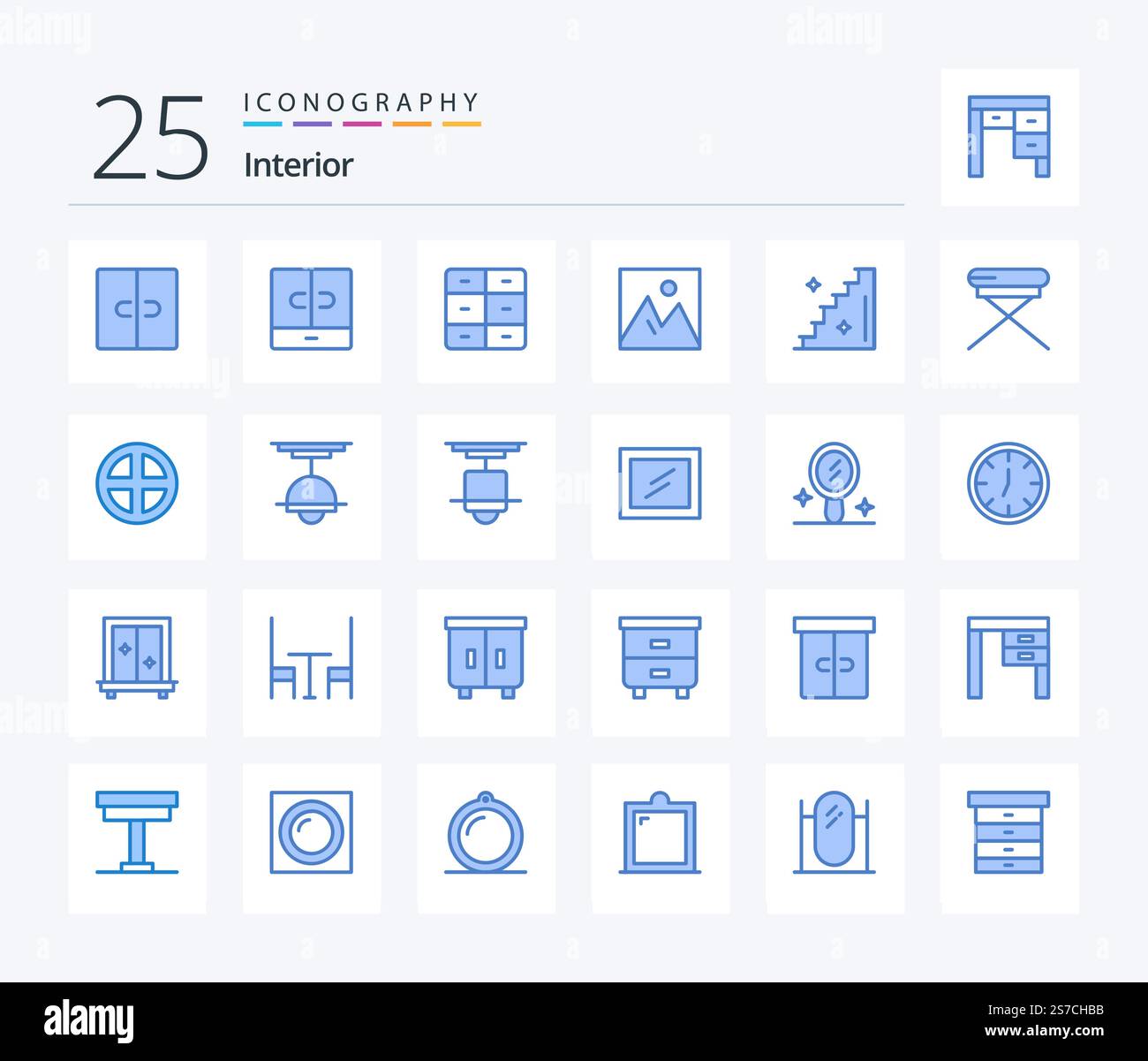 Interior 25 Blue Color icon pack including door. seat. photo. interior ...