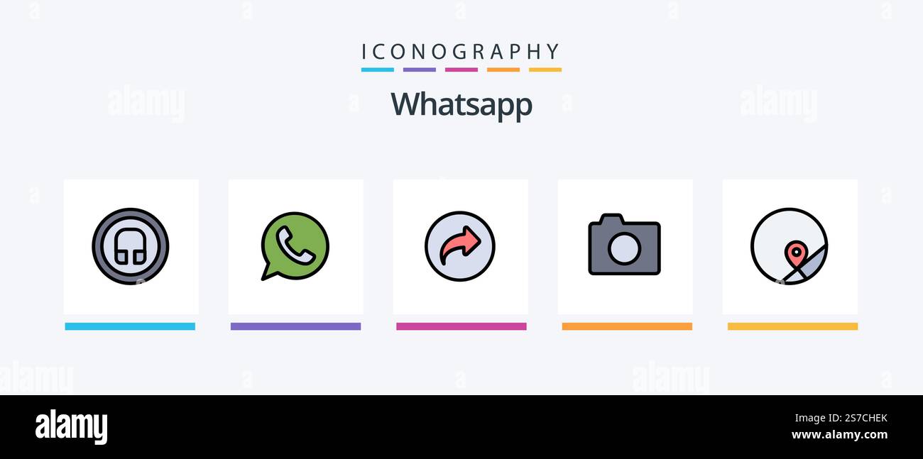 Whatsapp Line Filled 5 Icon Pack Including ui. basic. app. ui. image ...