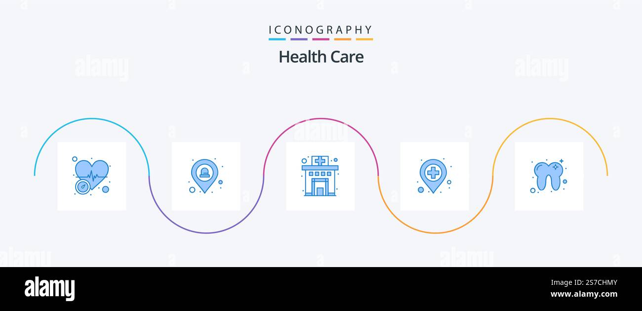 Health Care Blue 5 Icon Pack Including teeth. healthcare. location ...