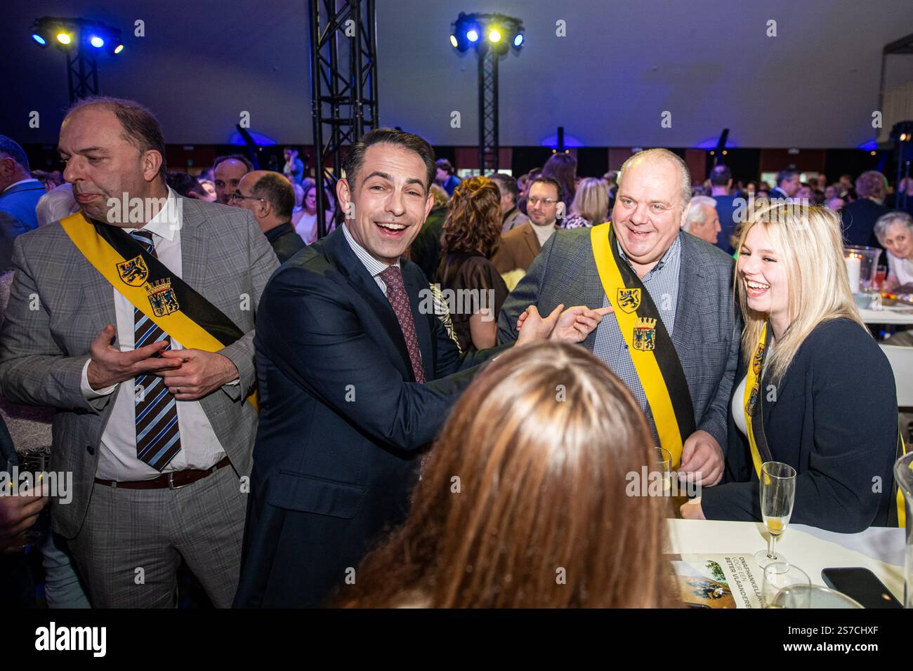 Ranst, Belgium. 19th Jan, 2025. Ninove mayor Guy D'haeseleer and Vlaams ...