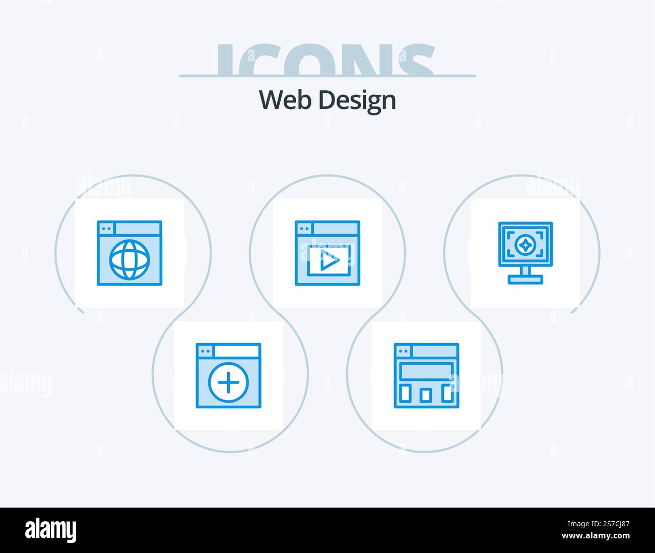 Web Design Blue Icon Pack 5 Icon Design. design. brand. design. video ...