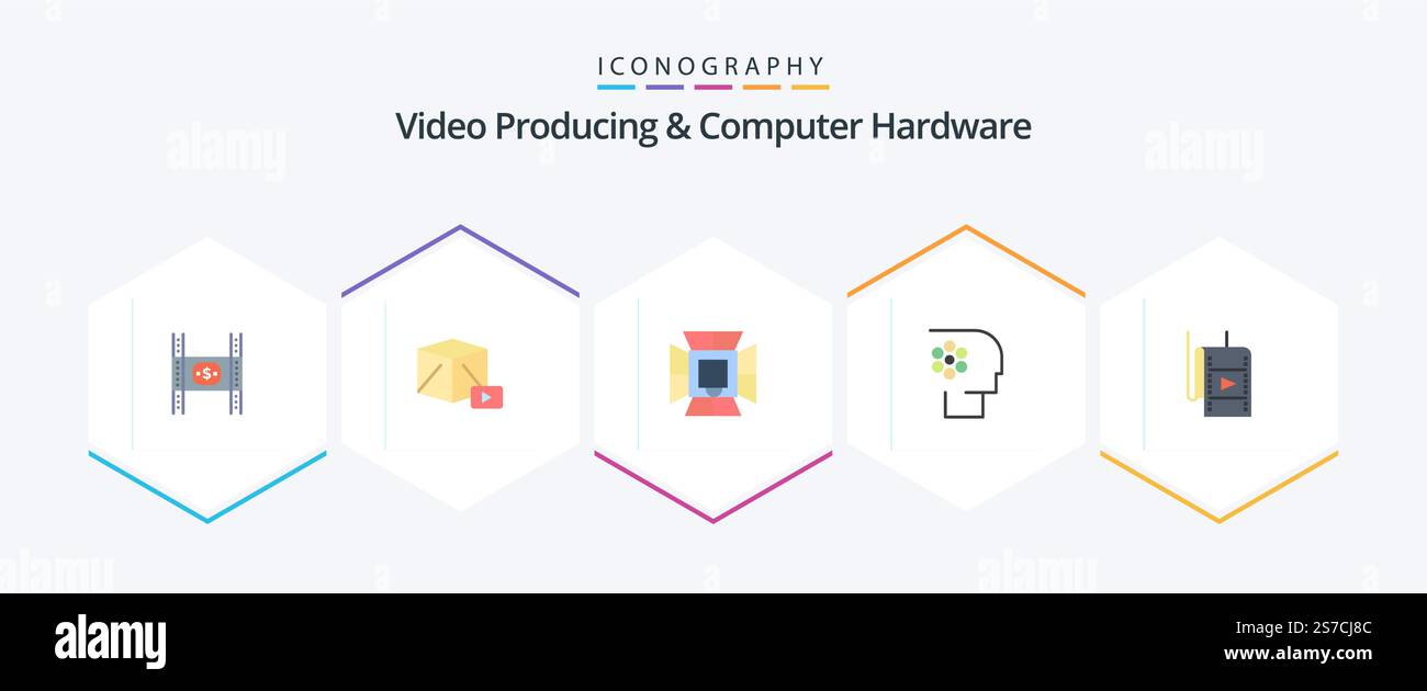 Video Producing And Computer Hardware 25 Flat icon pack including movie ...