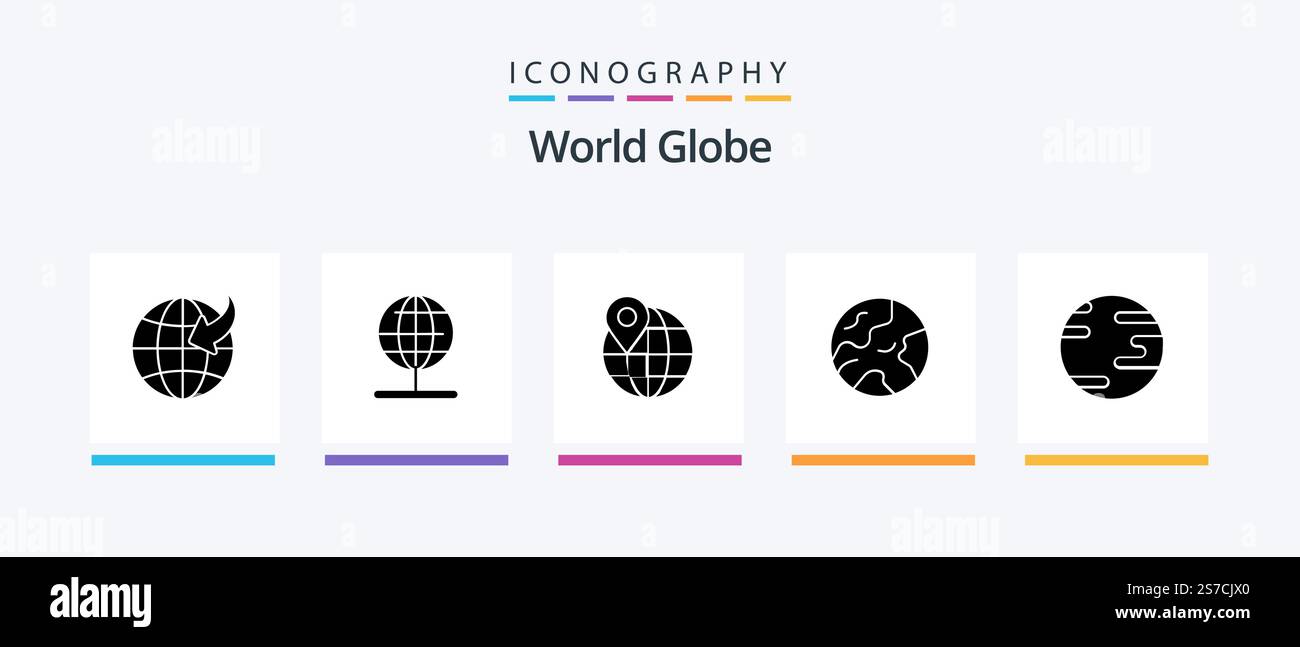Globe Glyph 5 Icon Pack Including . world. location. globe. worldwide ...