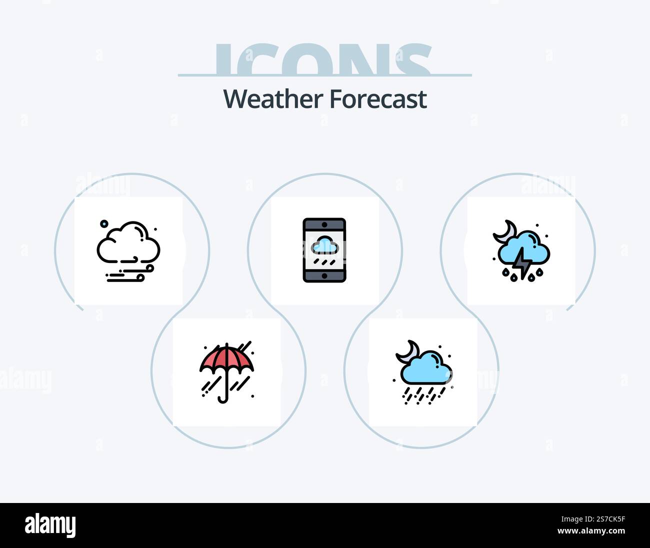Weather Line Filled Icon Pack 5 Icon Design. . wind. weather. direction ...