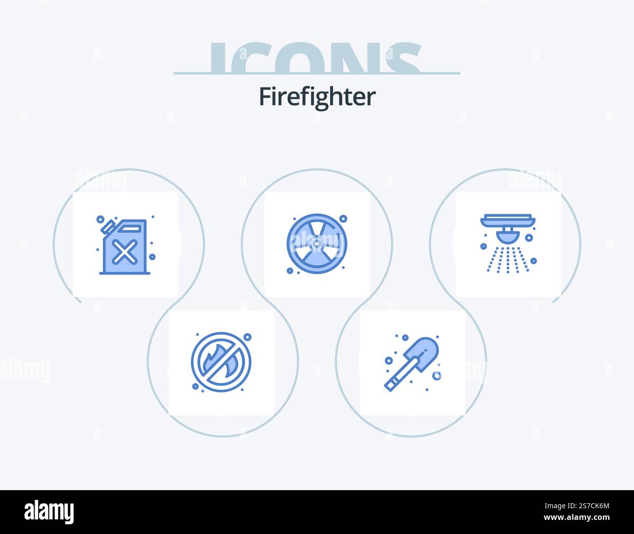 Firefighter Blue Icon Pack 5 Icon Design. fire. alert. fire. alarm ...