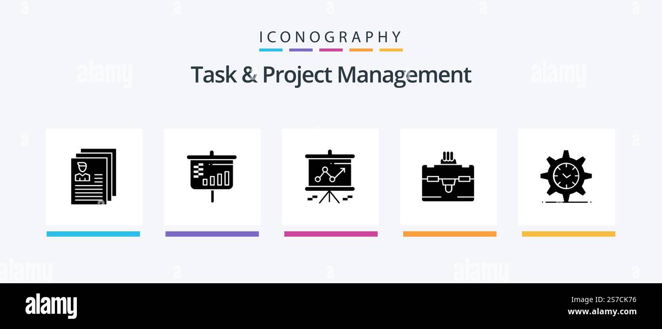 Task And Project Management Glyph 5 Icon Pack Including tourist ...