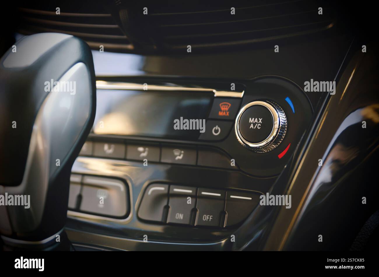 Air condition dashboard in modern car. Car cooling system Stock Photo ...