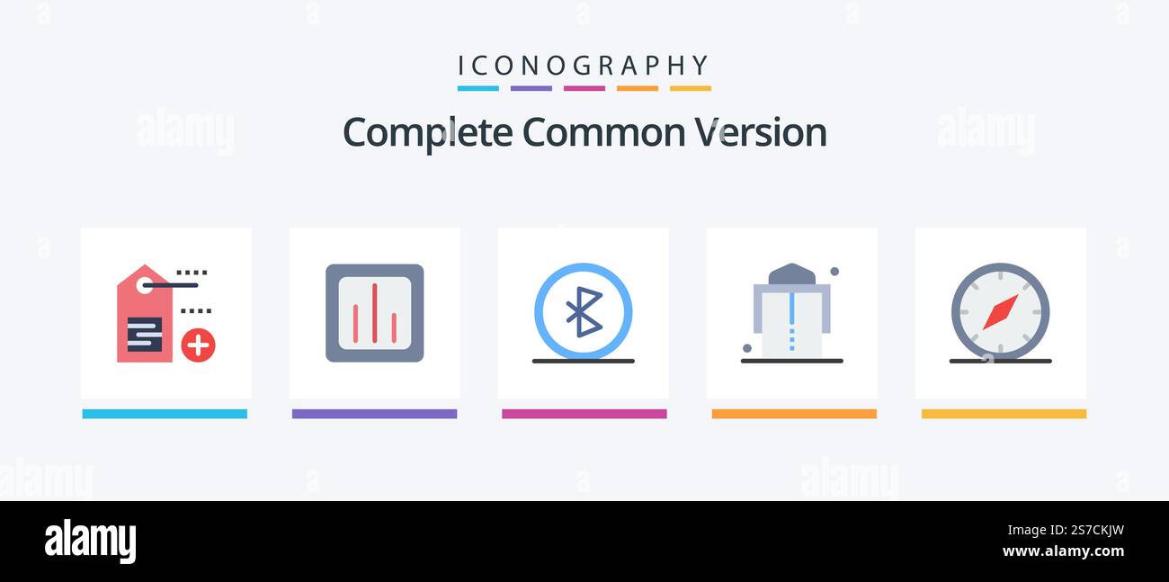 Complete Common Version Flat 5 Icon Pack Including direction. girdle ...